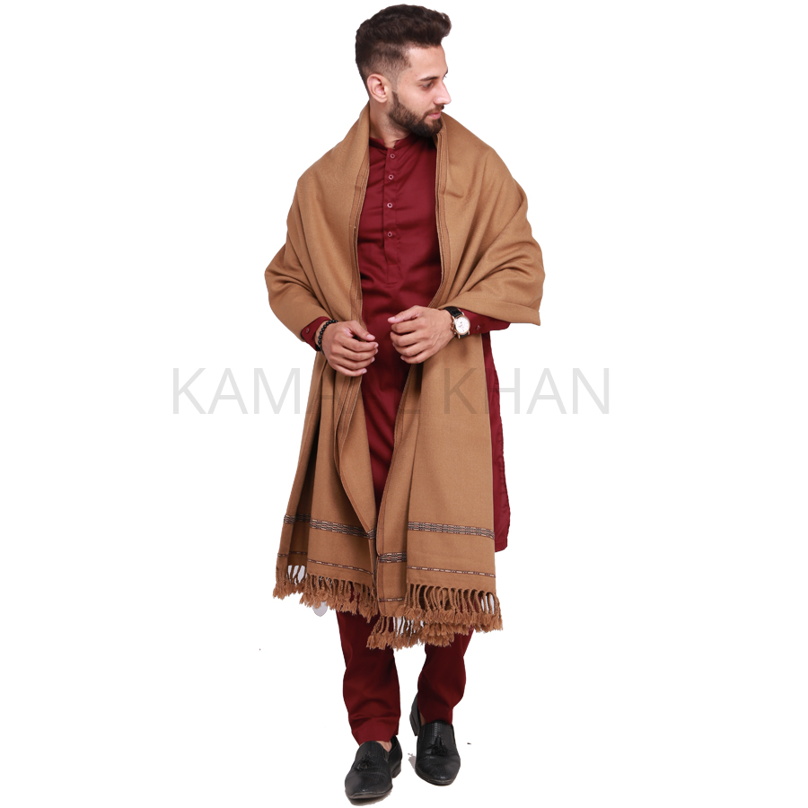 Buy Couple Shawls Badami Pan Patti Plain & Pure Acro-Woolen Dhussa ...
