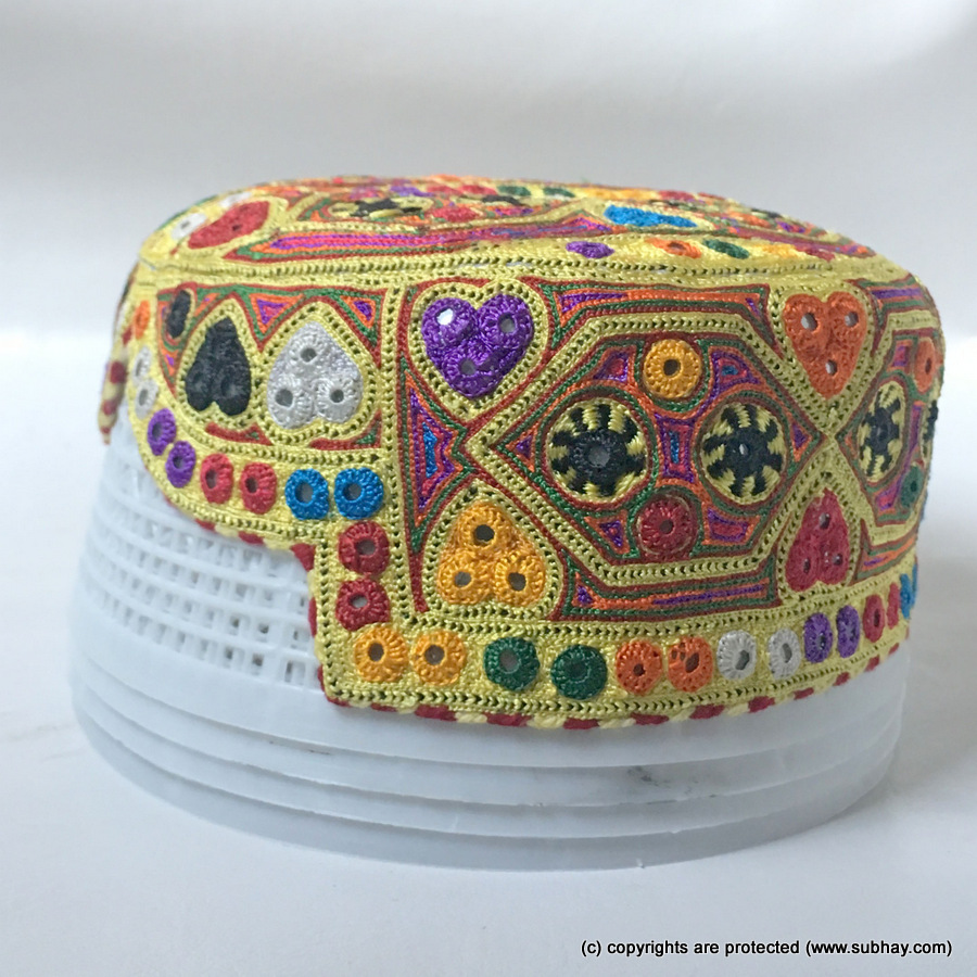 Buy Yellow CTC Mutlicolor Bugti / Balochi Cap or Topi MKC-884 In ...