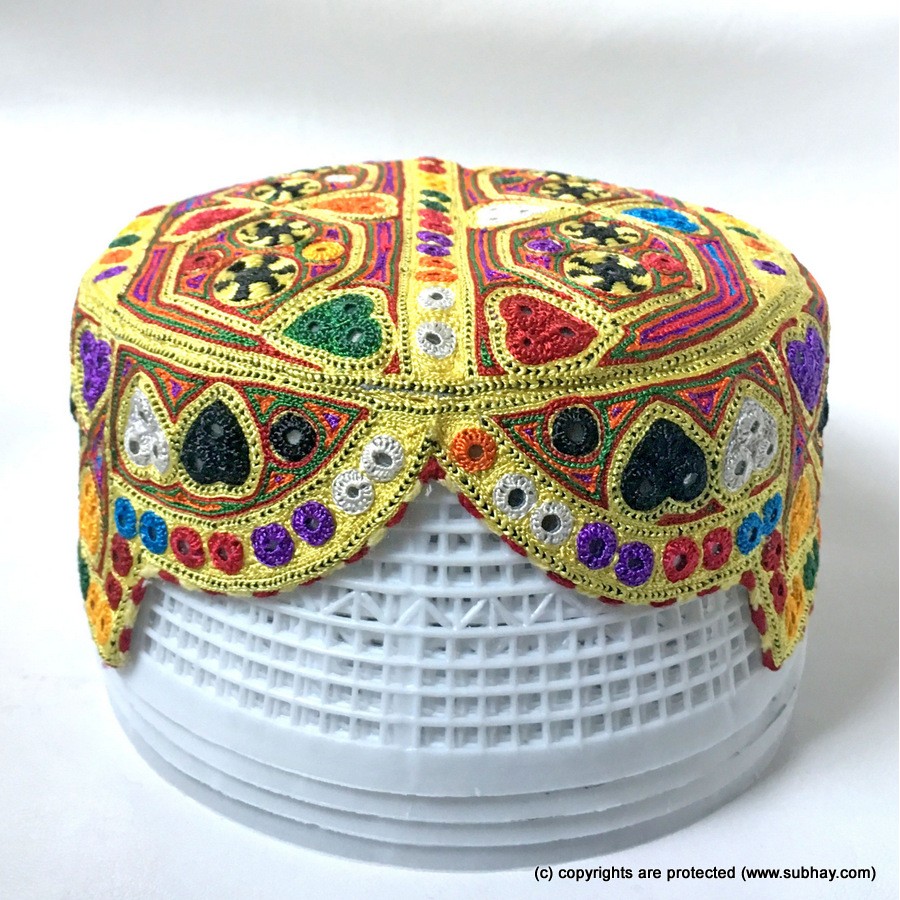 Buy Yellow CTC Mutlicolor Bugti / Balochi Cap or Topi MKC-884 In ...