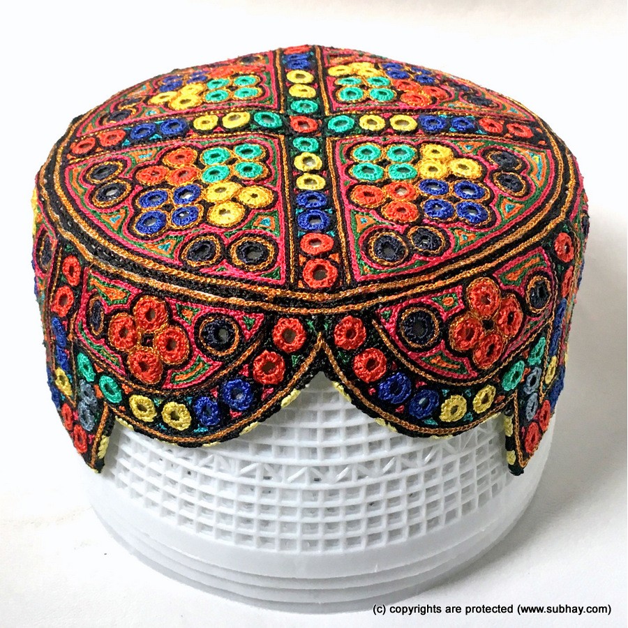 Buy Black CTC Mutlicolor Bugti / Balochi Cap or Topi MKC-891 In ...