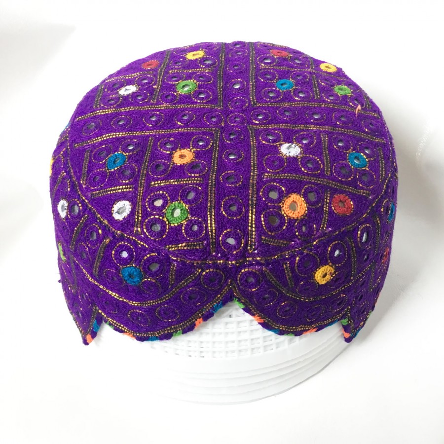 Buy Purple (Bhegani) Mutlicolor Bugti / Balochi Cap or Topi MKC-870 In ...