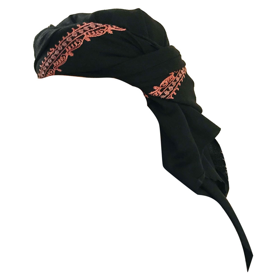 Buy Black Yemeni (Pashmina) Aari Work Rumal / Ghutra / Shemagh ...