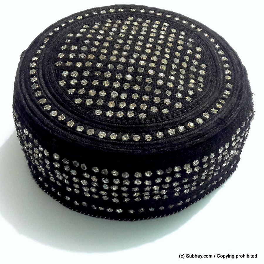 Buy Sindhi Nagina Chand Tara Cap / Topi (Hand Made) MK#11-7 Black White ...